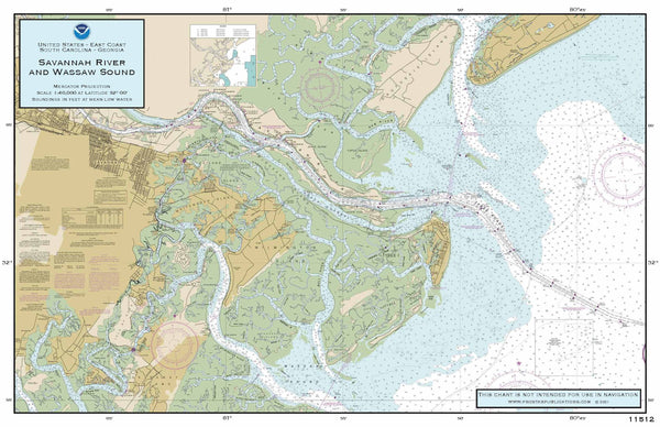 Nautical Placemat: Savannah River to Wassaw Sound - Captain's Nautical ...