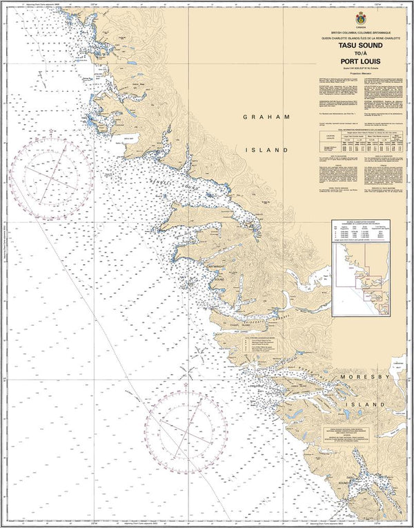 CHS Chart 3854: Tasu Sound to/à Port Louis - Captain's Nautical Books ...