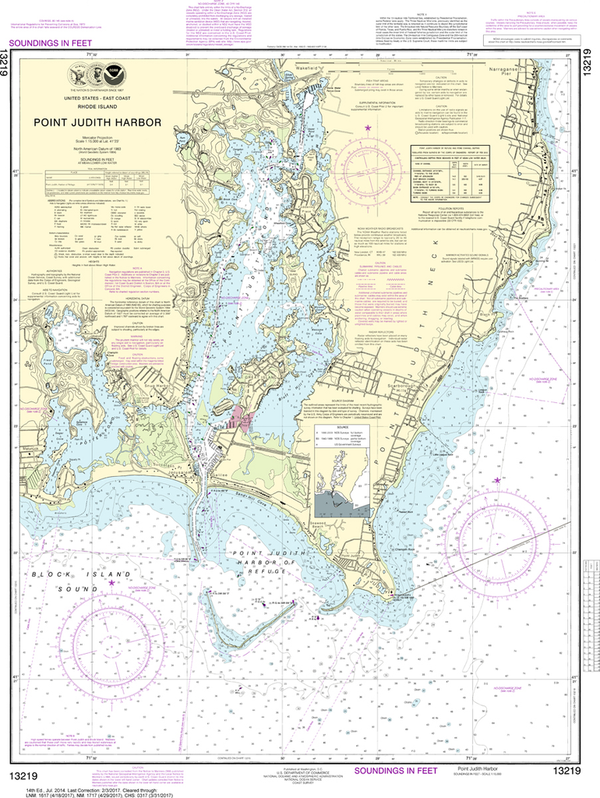 NOAA Chart 13219: Point Judith Harbor - Captain's Nautical Books & Charts