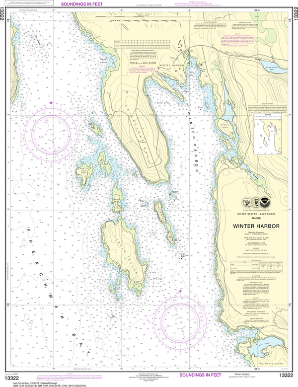 NOAA Chart 13322: Winter Harbor - Captain's Nautical Books & Charts