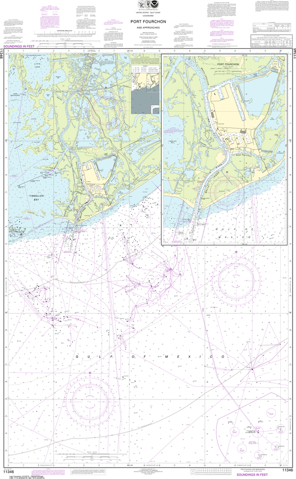 NOAA Chart 11346: Port Fourchon and Approaches - Captain's Nautical ...