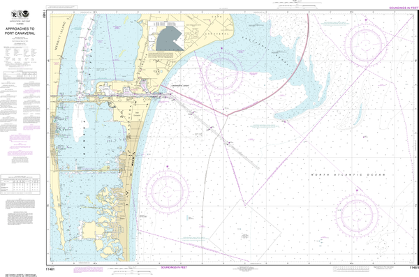 NOAA Chart 11481: Approaches to Port Canaveral - Captain's Nautical ...