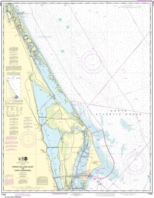 NOAA Chart 11484: Ponce de Leon Inlet to Cape Canaveral - Captain's ...