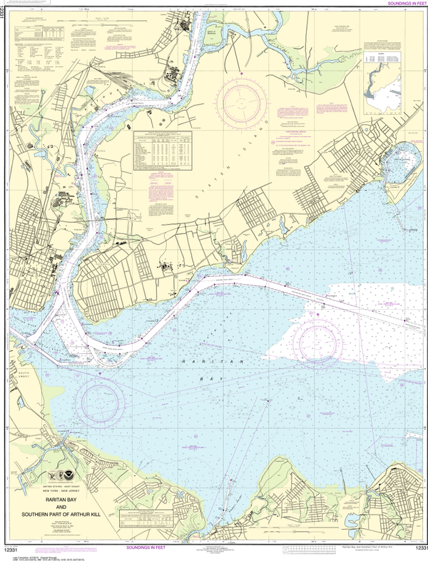 NOAA Chart 12331: Raritan Bay and Southern Part of Arthur Kill ...