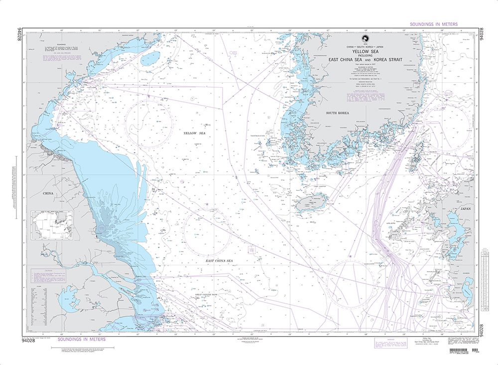 NGA Chart 94028: Yellow Sea including the East China Sea and Korea Str ...