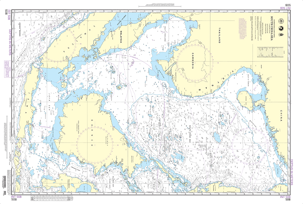 NGA International Chart 508: South China Sea - Captain's Nautical Books ...