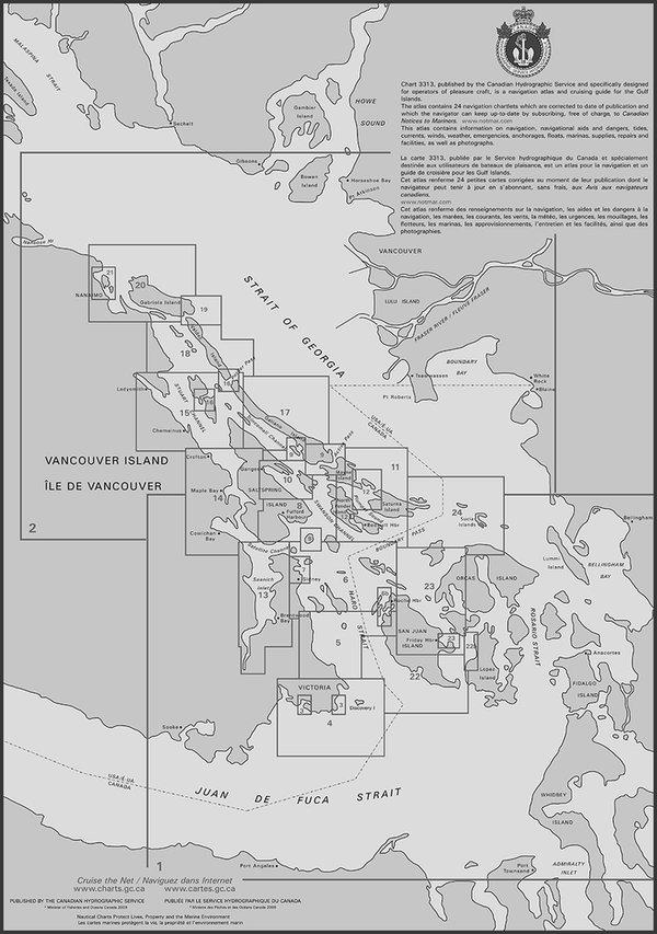 Canadian Chart 3313 - Gulf Islands and Adjacent Waterways/et les Voies ...