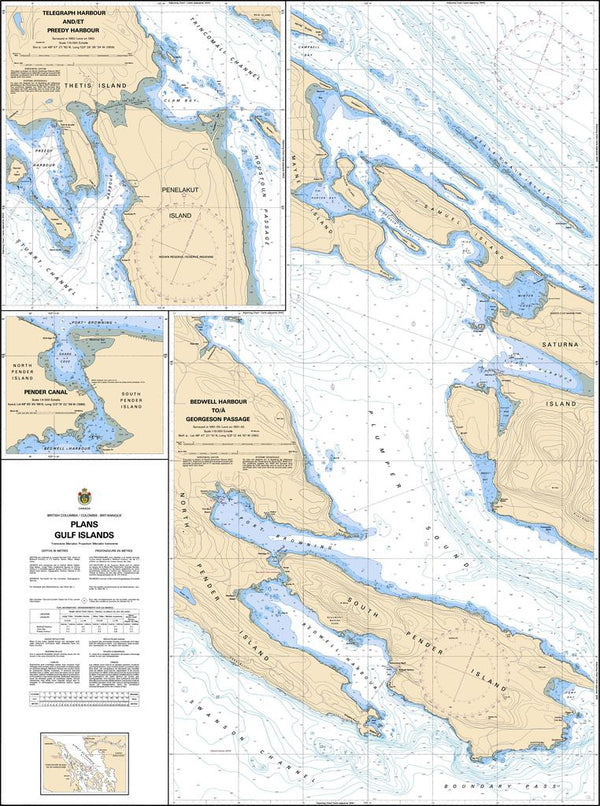 CHS Chart 3477: Plans - Gulf Islands - Captain's Nautical Books & Charts