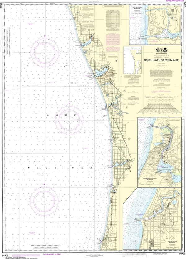 NOAA Chart 14906: South Haven to Stony Lake, South Haven, Port Sheldon ...