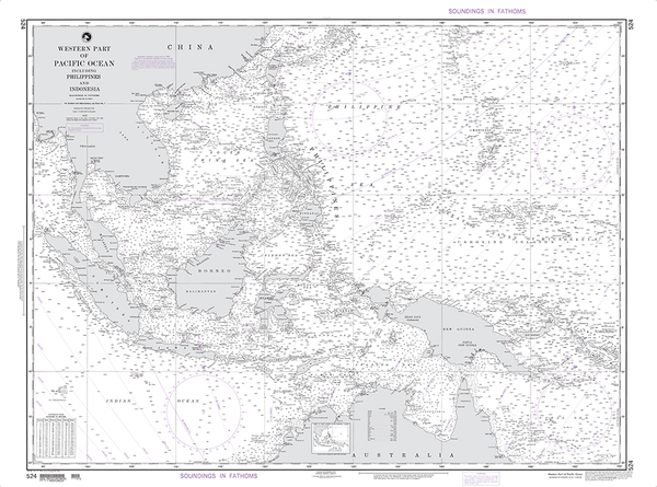 NGA International Chart 524: Western Part of Pacific Ocean including ...