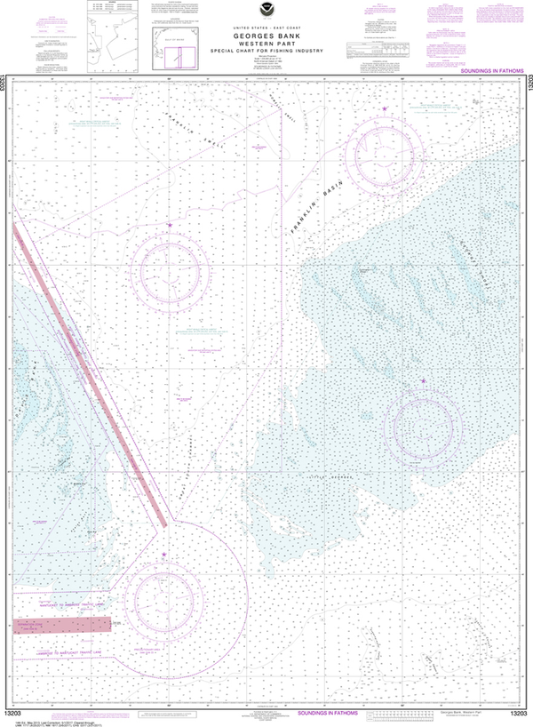 NOAA Chart 13203: Georges Bank: Western Part - Captain's Nautical Books ...
