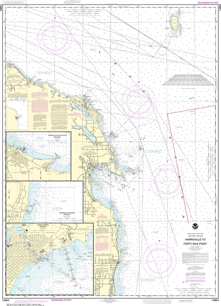 NOAA Chart 14864: Harrisville to Forty Mile Point, Harrisville Harbor ...