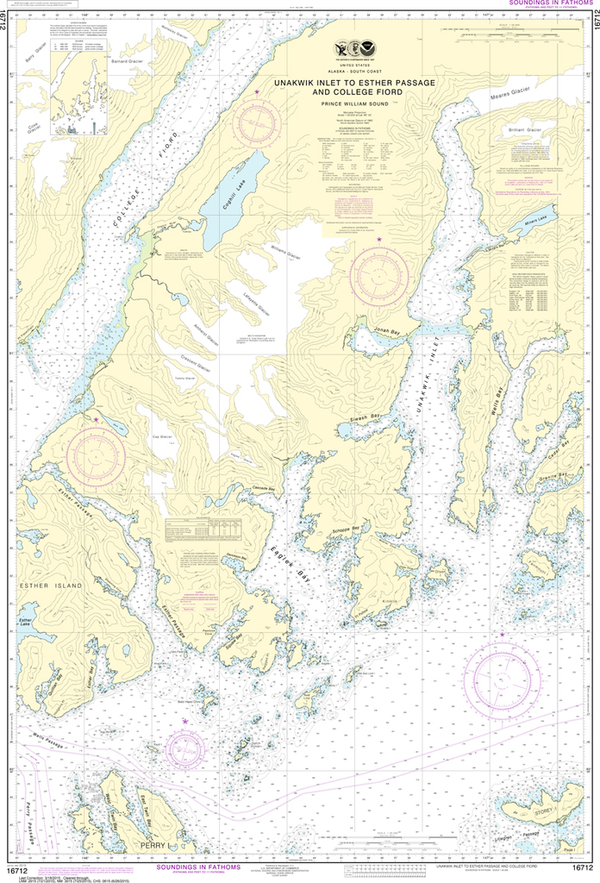 NOAA Chart 16712: Unakwik Inlet to Esther Passage and College Fiord ...