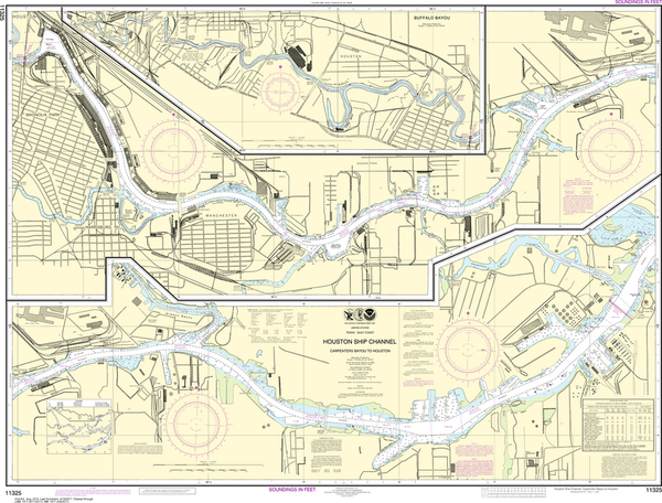 NOAA Chart 11325: Houston Ship Channel Carpenters Bayou to Houston ...