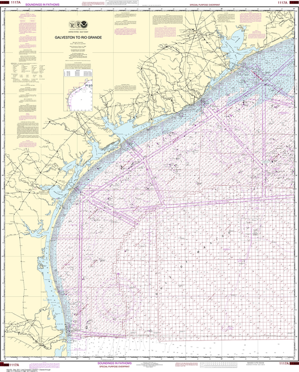 NOAA Chart 1117A: Galveston to Rio Grande (Oil and Gas Leasing Areas ...