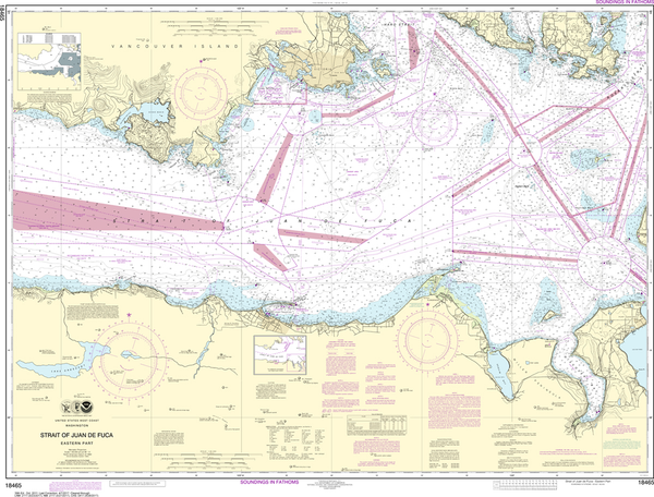 NOAA Chart 18465: Strait of Juan de Fuca: Eastern Part - Captain's ...