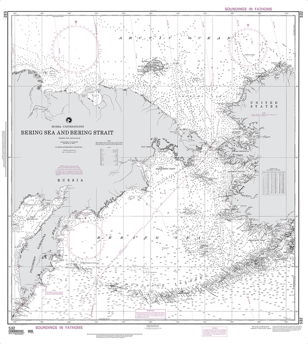 NGA International Chart 532: Bering Sea and Bering Strait - Captain's ...