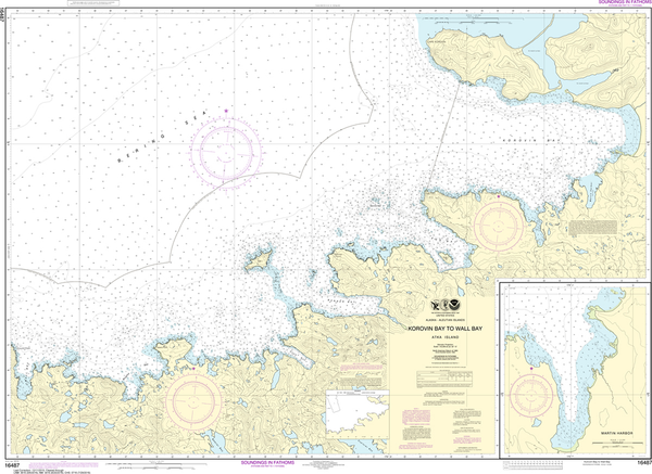 NOAA Chart 16487: Korovin Bay to Wall Bay, Atka Island, Martin Harbor ...