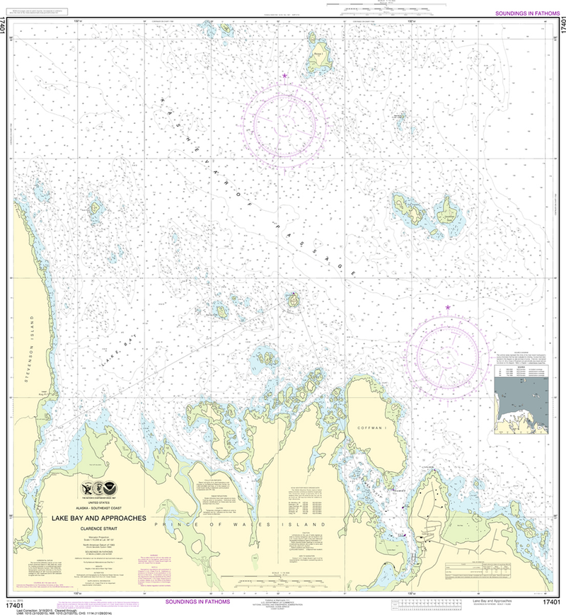 NOAA Chart 17401: Lake Bay and Approaches, Clarence Strait - Captain's ...