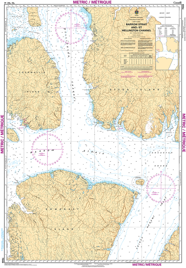 CHS Chart 7569: Barrow Strait and/et Wellington Channel - Captain's ...