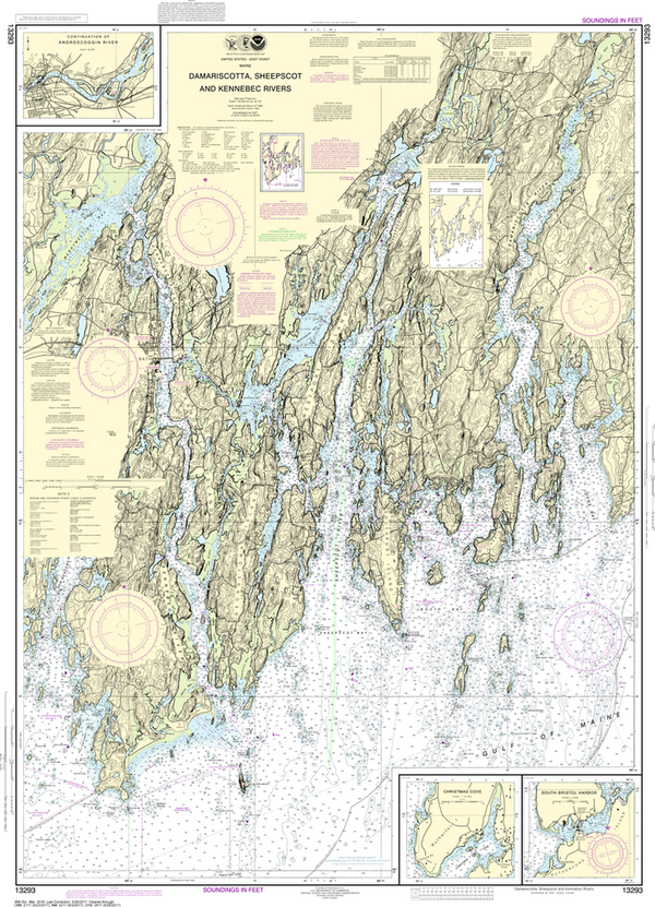NOAA Chart 13293: Damariscotta, Sheepscot and Kennebec Rivers - Captain ...
