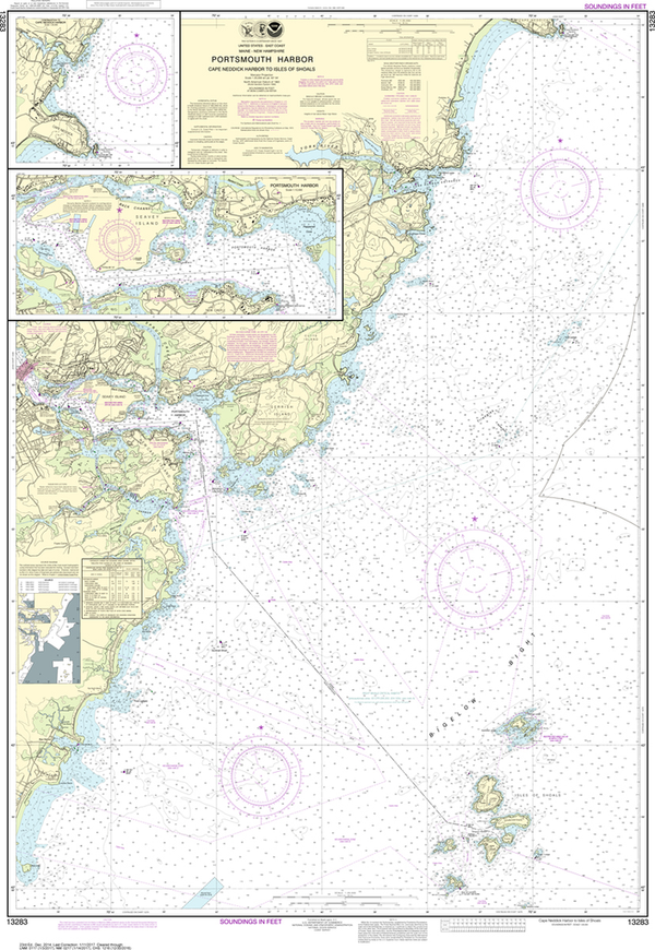 NOAA Chart 13283: Portsmouth Harbor: Cape Neddick Harbor to Isles ...