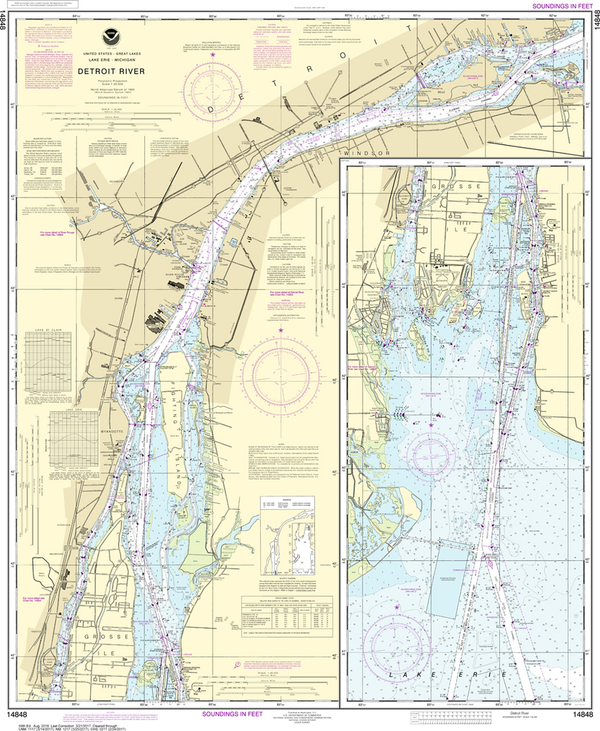 NOAA Chart 14848: Detroit River - Captain's Nautical Books & Charts