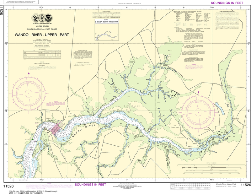 NOAA Chart 11526: Wando River Upper Part - Captain's Nautical Books ...
