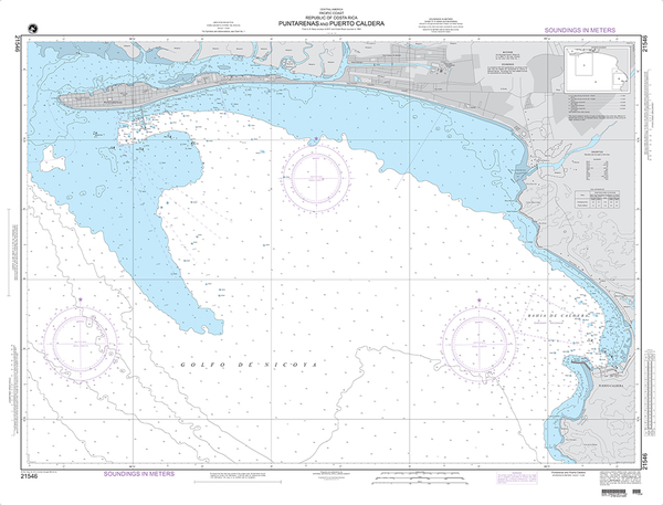 NGA International Chart 21546: C.R. 008, Puntarenas and Puerto Calder ...