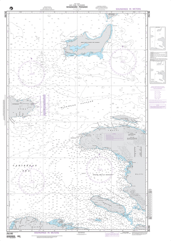NGA International Chart 26190: Windward Passage - Captain's Nautical ...