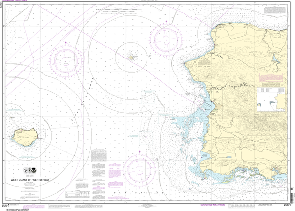NOAA Chart 25671: West Coast of Puerto Rico - Captain's Nautical Books ...
