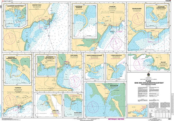 CHS Chart 4921: Plans, Baie des Chaleurs/Chaleur Bay (côte nord ...