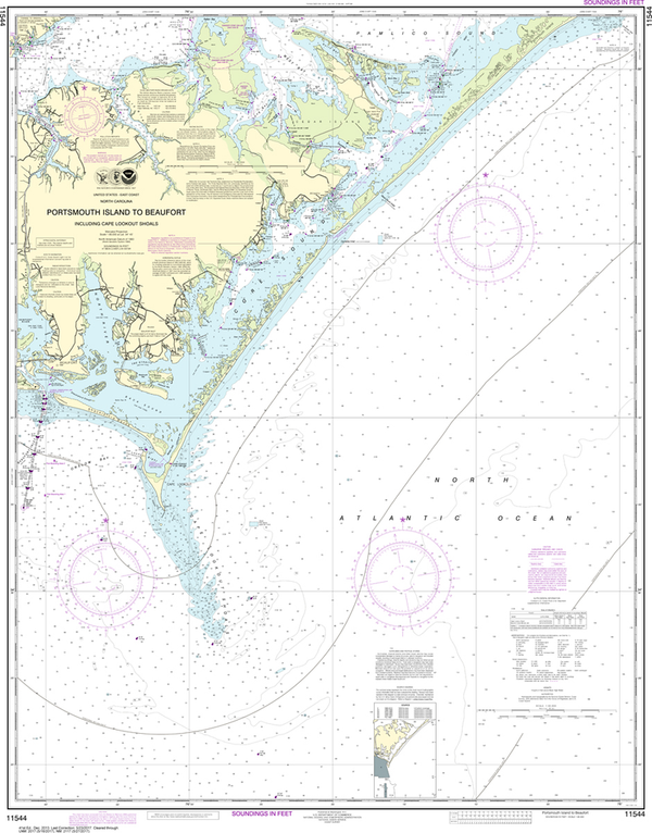 NOAA Chart 11544: Portsmouth Island to Beaufort - Captain's Nautical ...