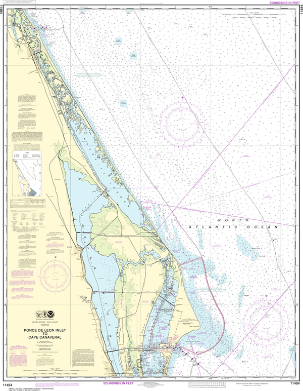 NOAA Chart 11484: Ponce de Leon Inlet to Cape Canaveral - Captain's ...
