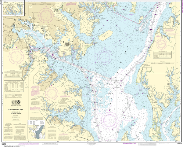 NOAA Chart 12278: Chesapeake Bay: Approaches to Baltimore Harbor ...