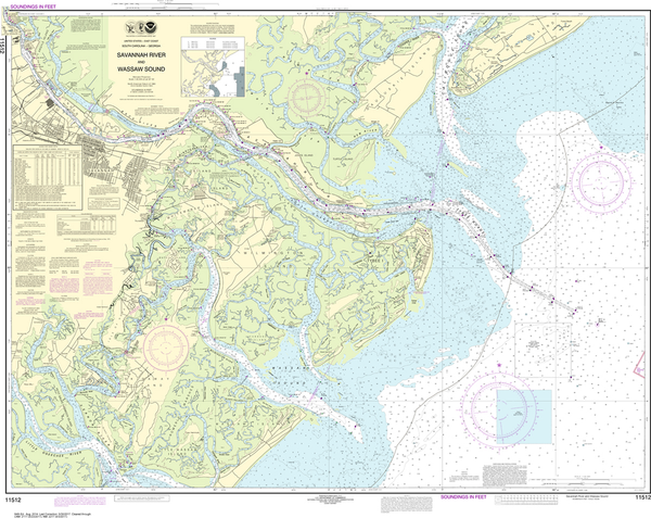 NOAA Chart 11512: Savannah River and Wassaw Sound - Captain's Nautical ...