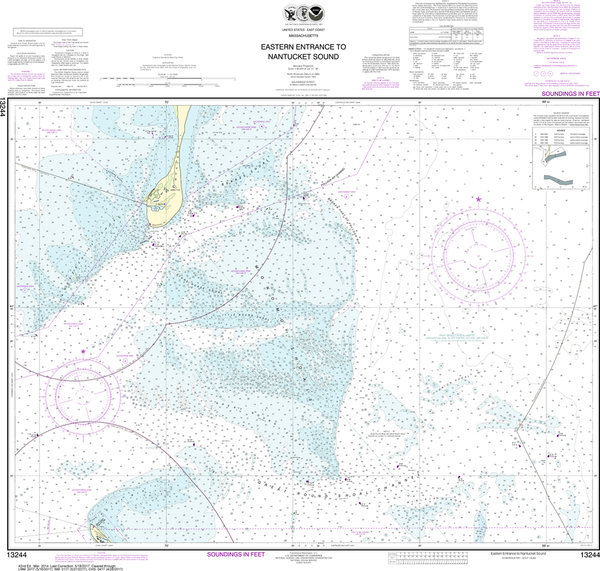 NOAA Chart 13244: Eastern Entrance to Nantucket Sound - Captain's ...