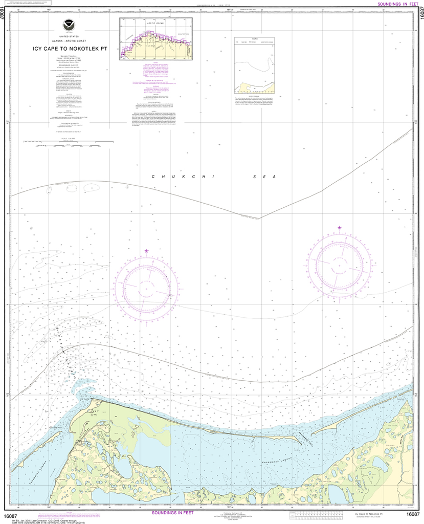 NOAA Chart 16087: Icy Cape to Nokotlek Point - Captain's Nautical Books ...