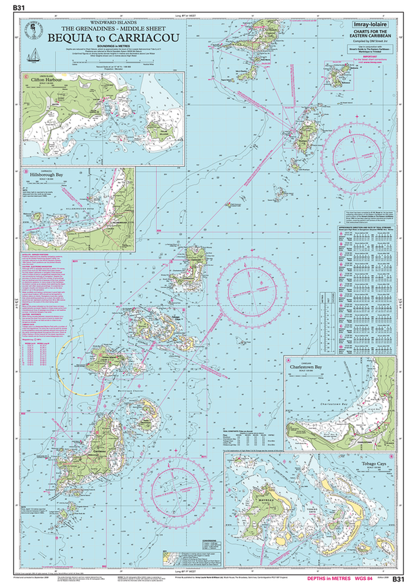 Imray Caribbean Chart B31: Bequia to Carriacou - Captain's Nautical ...
