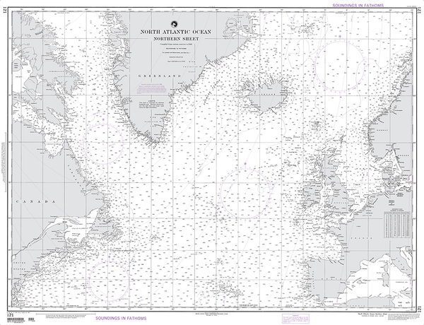 NGA International Chart 121: North Atlantic Ocean (Northern Sheet ...