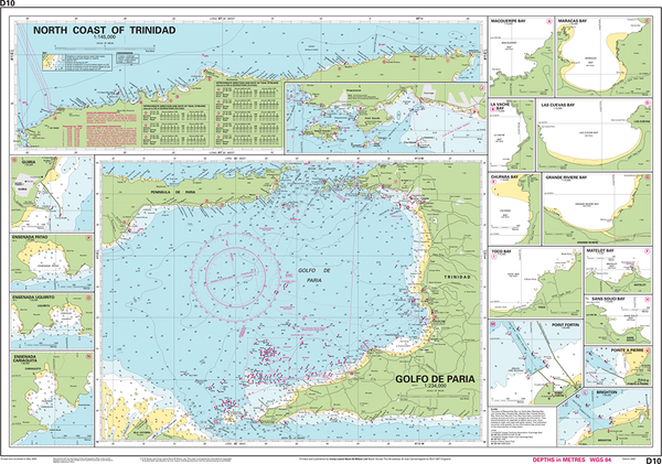 Imray Caribbean Chart D10: North Coast of Trinidad and Golfo de Paria ...