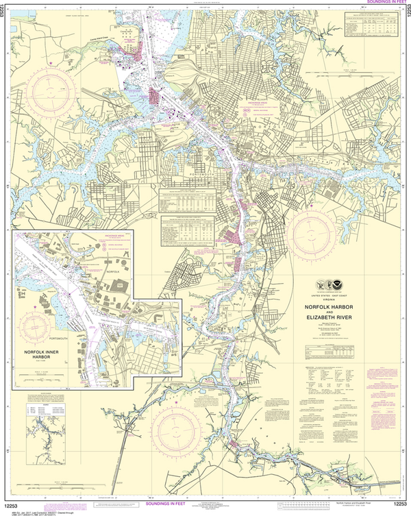 NOAA Chart 12253: Norfolk Harbor and Elizabeth River - Captain's ...