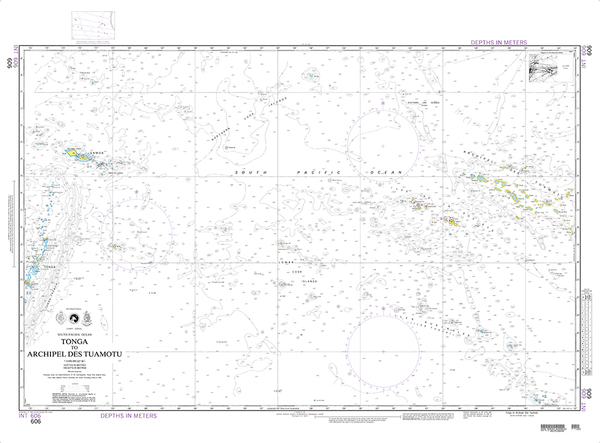 NGA International Chart 606: Tonga to Archipel des Tuamotu - Captain's ...
