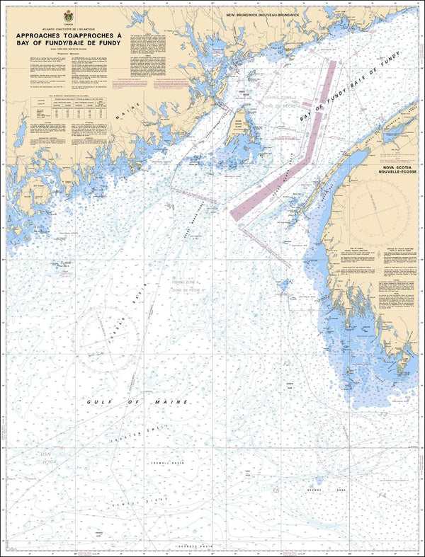 CHS Chart 4011: Approaches to/Approches à Bay of Fundy/Baie de Fundy ...